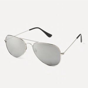 Accessories | Silver Reflective Aviator Sunglasses | Poshmark